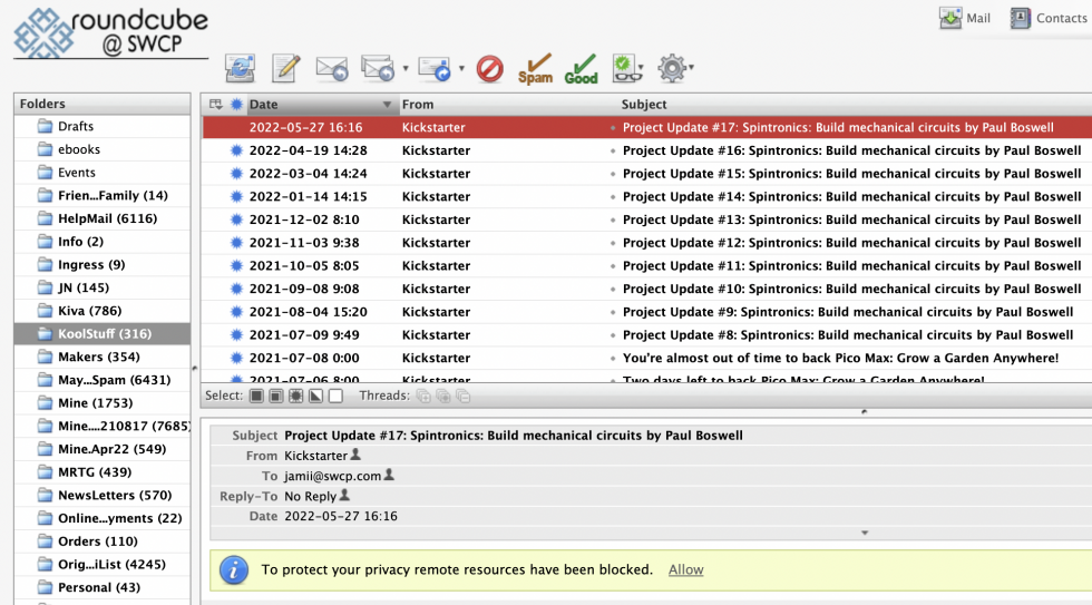 A subtle RoundCube change | Southwest Cyberport